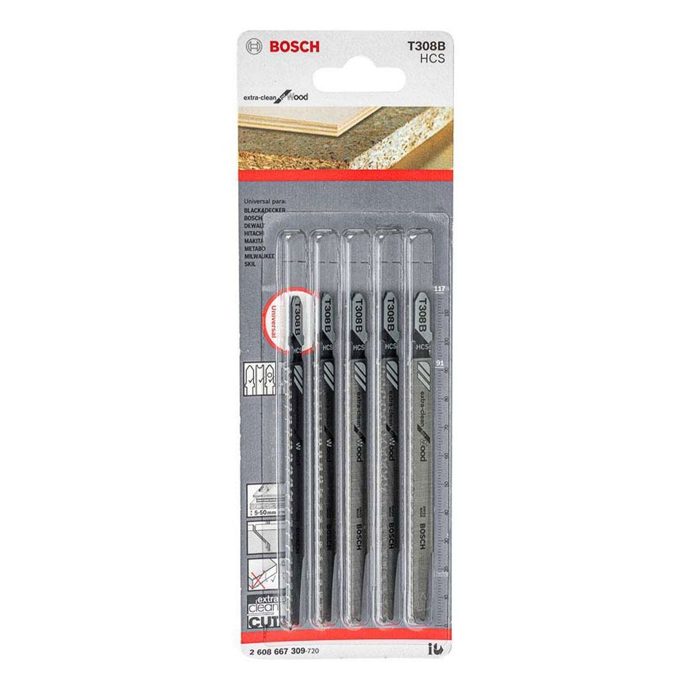 LÂMINA DE SERRA TICO-TICO T308B EXTRA CLEAN FOR WOOD (COM 5 PEÇAS ...