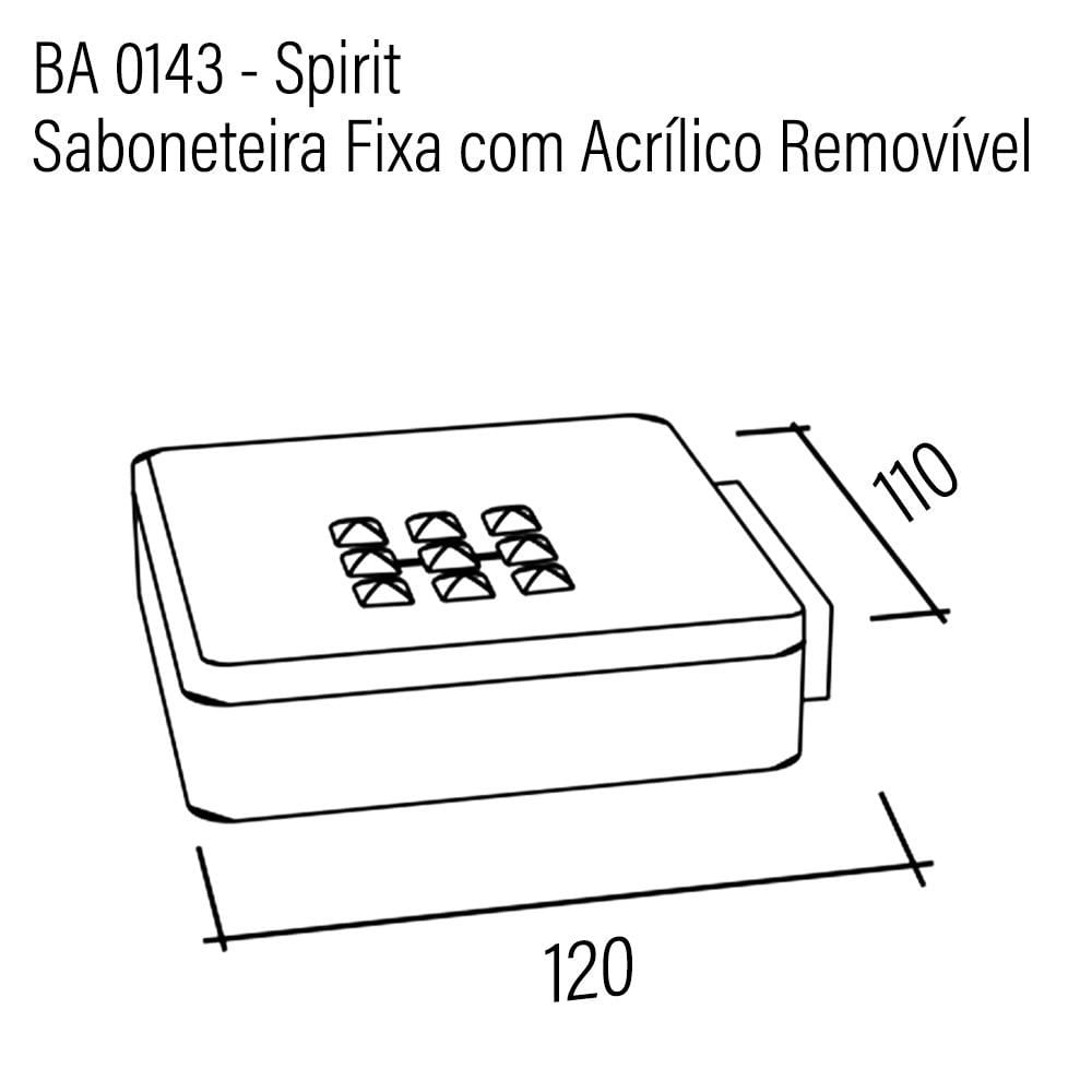 SABONETEIRA FIXA COM ACRÍLICO REMOVÍVEL SPIRIT ZEN CROMADO/BRANCO ...