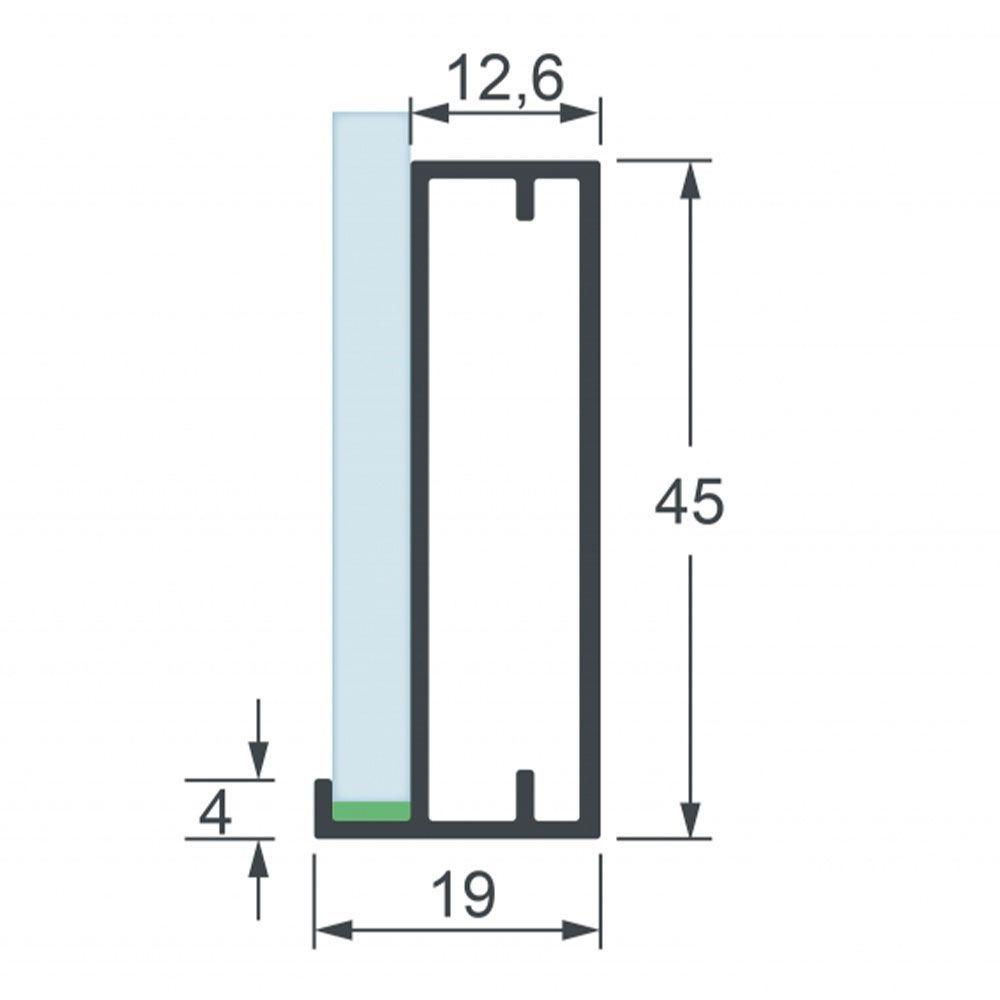 PERFIL PARA PORTA 6M PRETO EPÓXI REF. 3345 - ALTERNATIVA