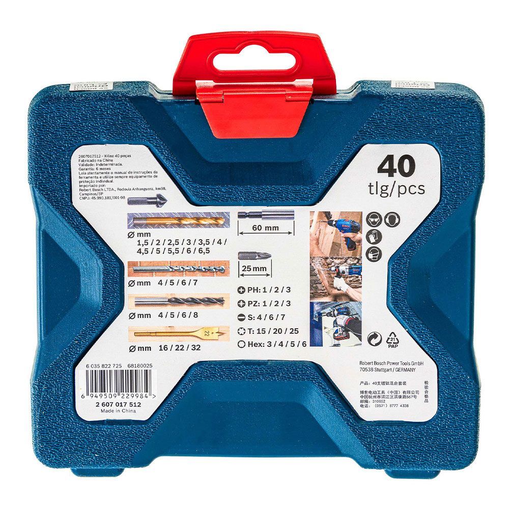 KIT DE BITS E BROCAS X-LINE EM TITÃNIO PARA PARAFUSAR (COM 40 PEÇAS ...