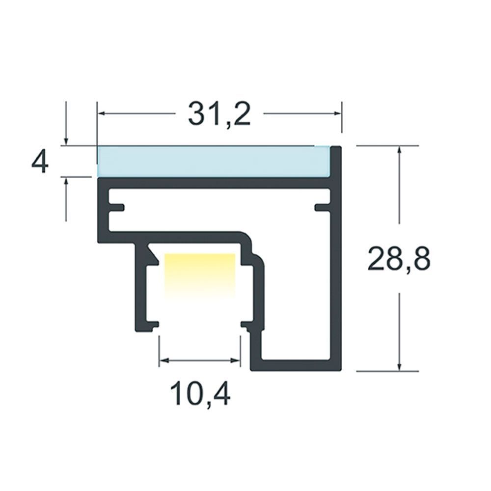 PERFIL ESTRURURAL PARA PRATELEIRA VEGAS REF. 9574 - ALTERNATIVA